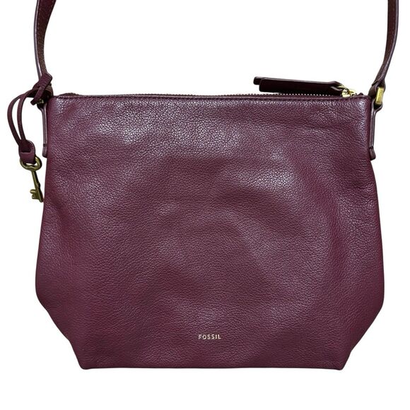 Fossil | Bags | Fossil Jori Bucket Crossbody Purse Purple Pebbled ...